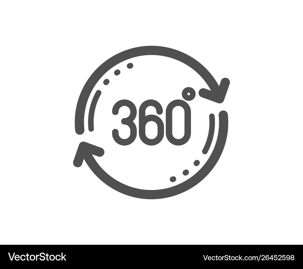 360 degree icon full rotation sign vr technology Vector Image