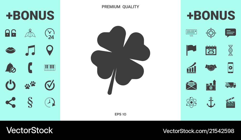 Clover with four leaves Royalty Free Vector Image