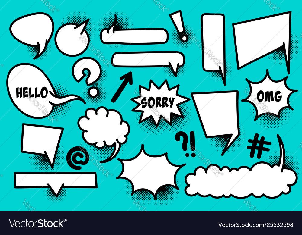 Comic book text speech bubble Royalty Free Vector Image