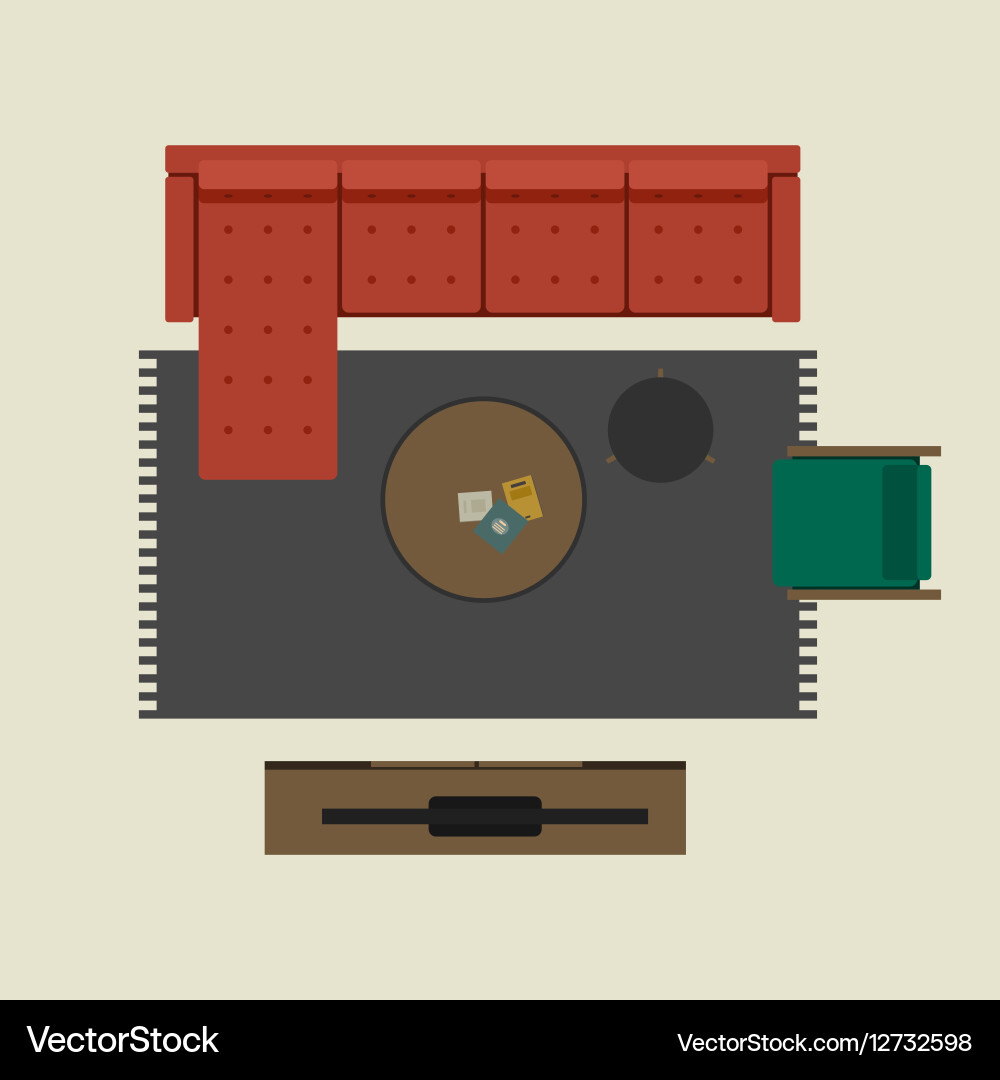 Living room in flat style Royalty Free Vector Image