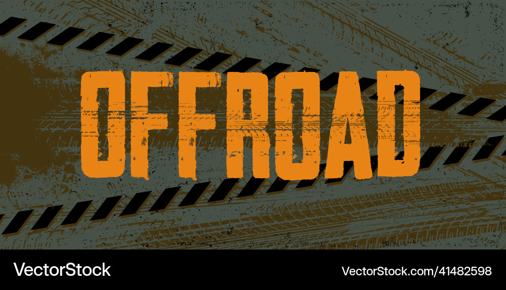 Off-road grunge banner with tire marks Royalty Free Vector