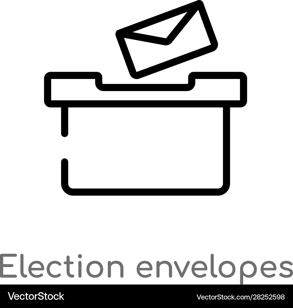 Outline election envelopes and box icon isolated Vector Image