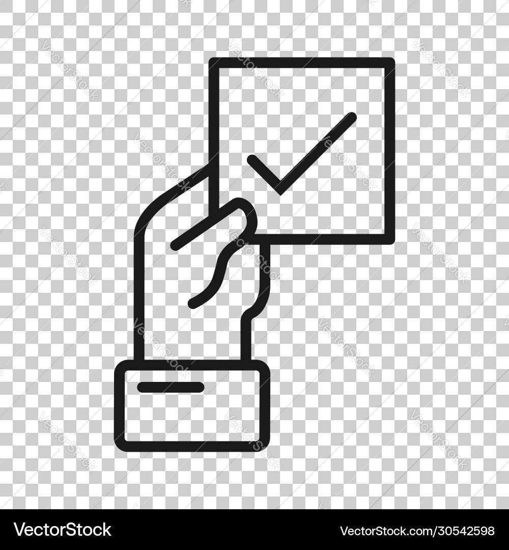 People hand with check mark icon in flat style Vector Image