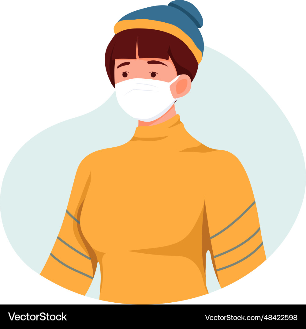 People wearing mask concept flat isolated Vector Image