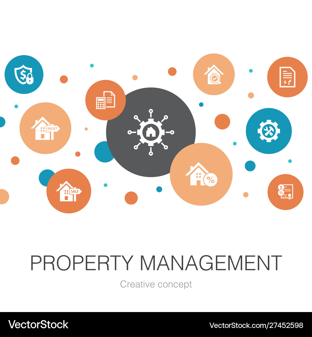 Property management trendy circle template with Vector Image