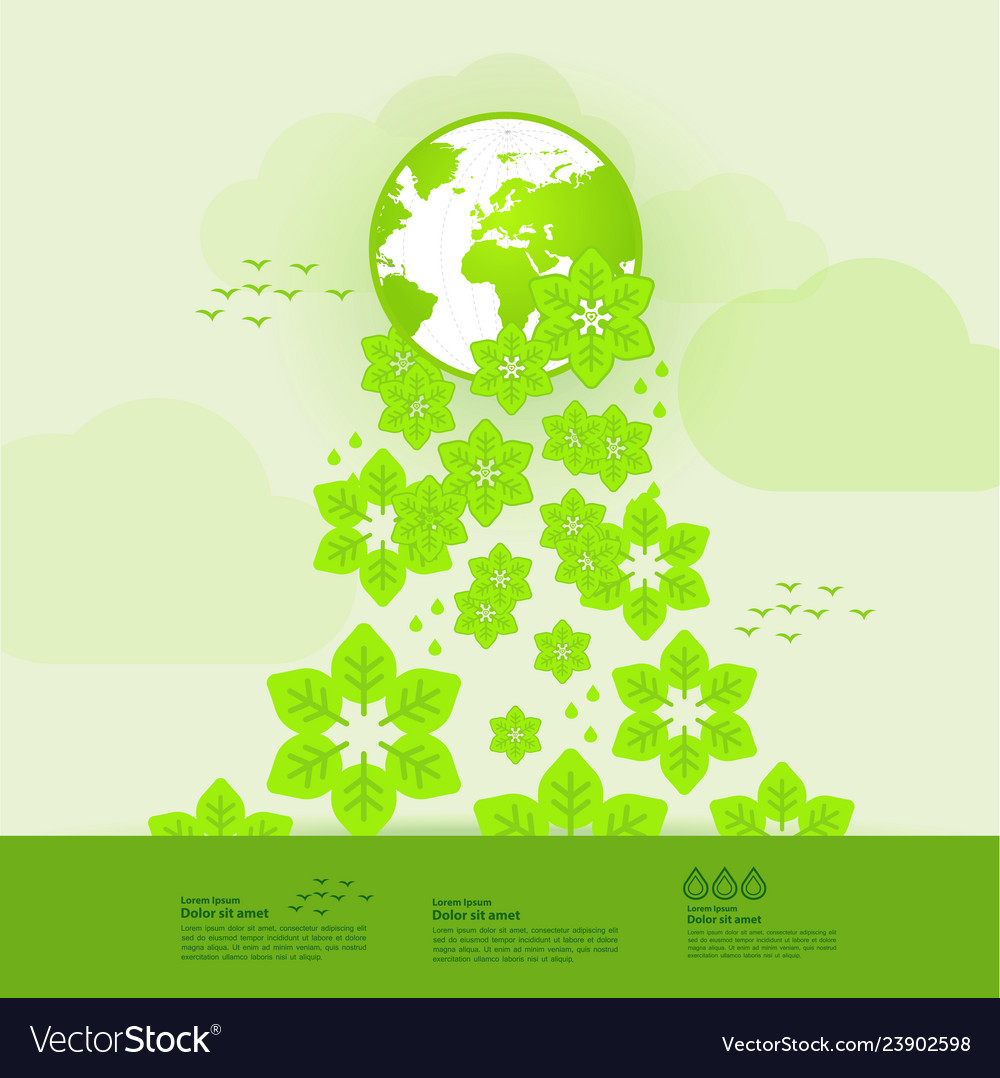 Save the world together green ecology Royalty Free Vector