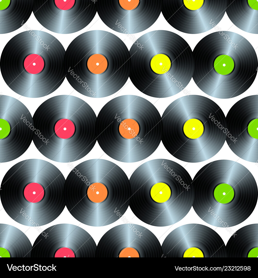 Seamless pattern of vinyl records Royalty Free Vector Image