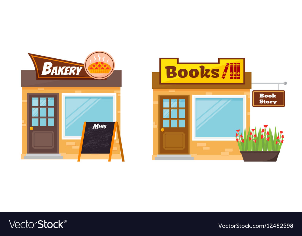 Shop facade elements set Royalty Free Vector Image