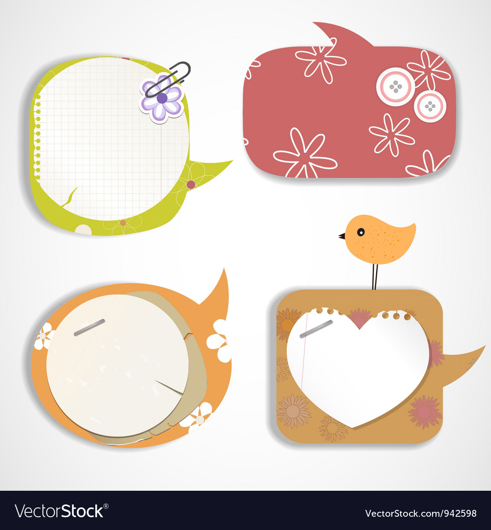 Speech bubbles scrapbook elements Royalty Free Vector Image