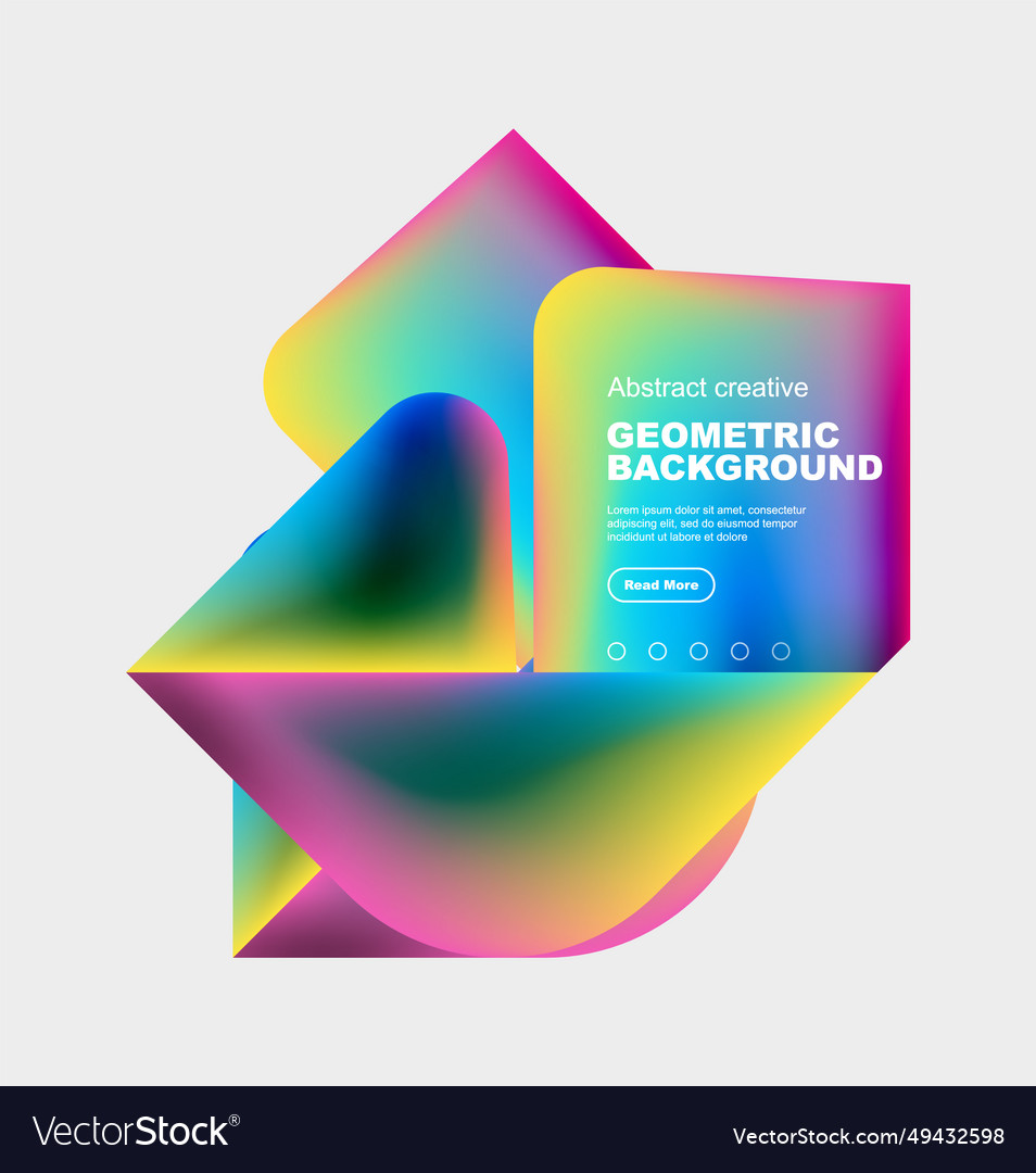 Square and triangle design with fluid gradients Vector Image