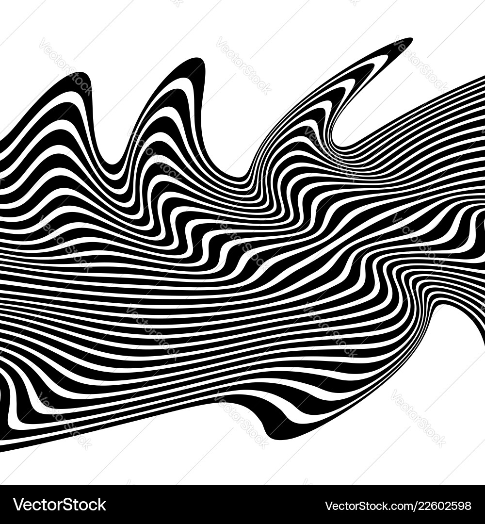 Wavy waving lines lines stripes with distortion Vector Image