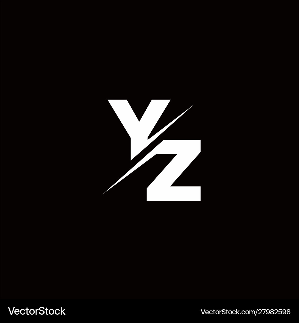 Yz logo letter monogram slash with modern Vector Image