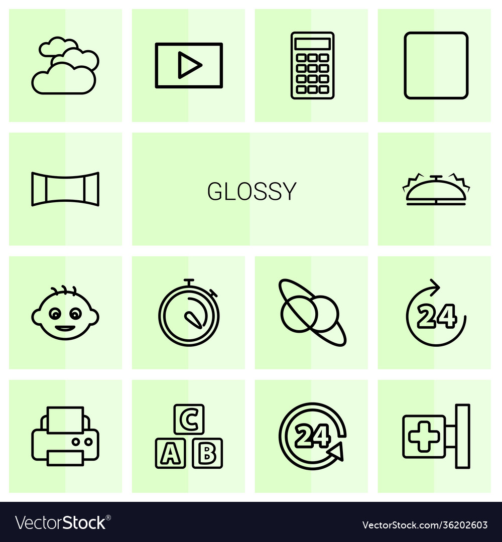 14 glossy icons Royalty Free Vector Image - VectorStock