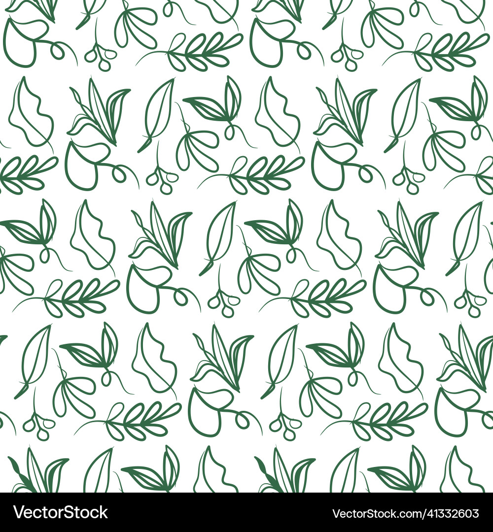 Botanical floral leaves seamless pattern floral Vector Image