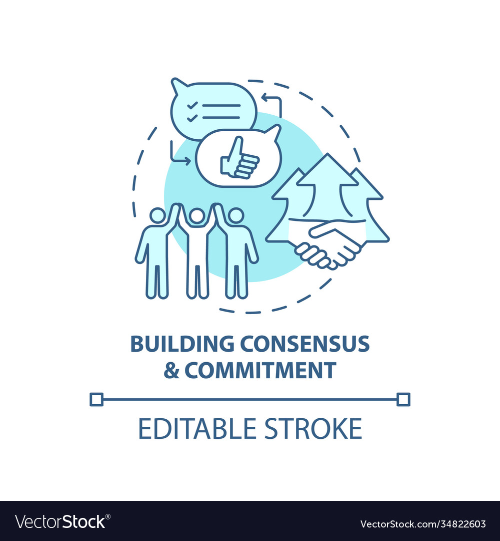 Building consensus and commitment concept icon Vector Image