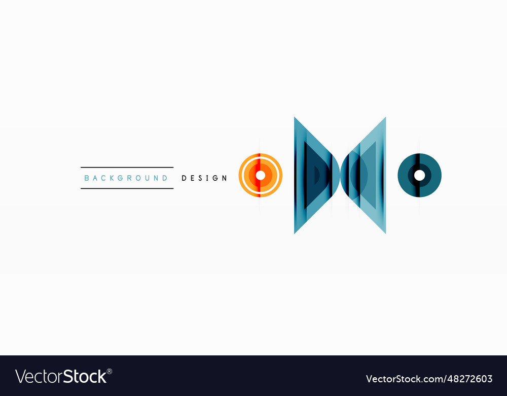 Colorful triangles and round shapes background Vector Image