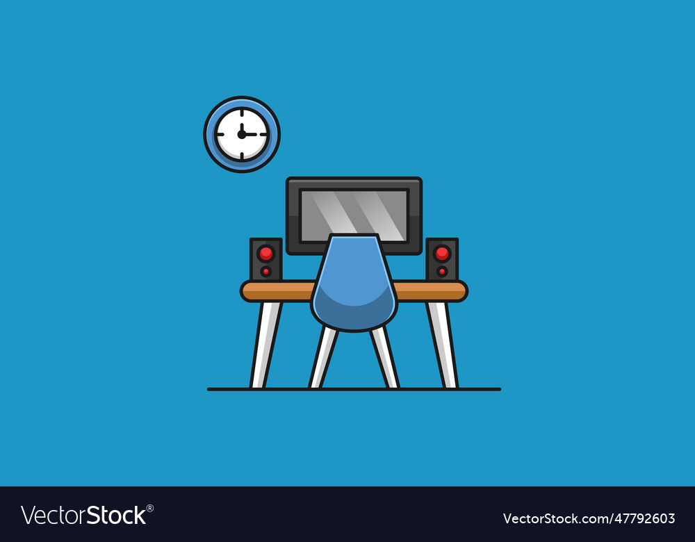 Computer table template design logo Royalty Free Vector