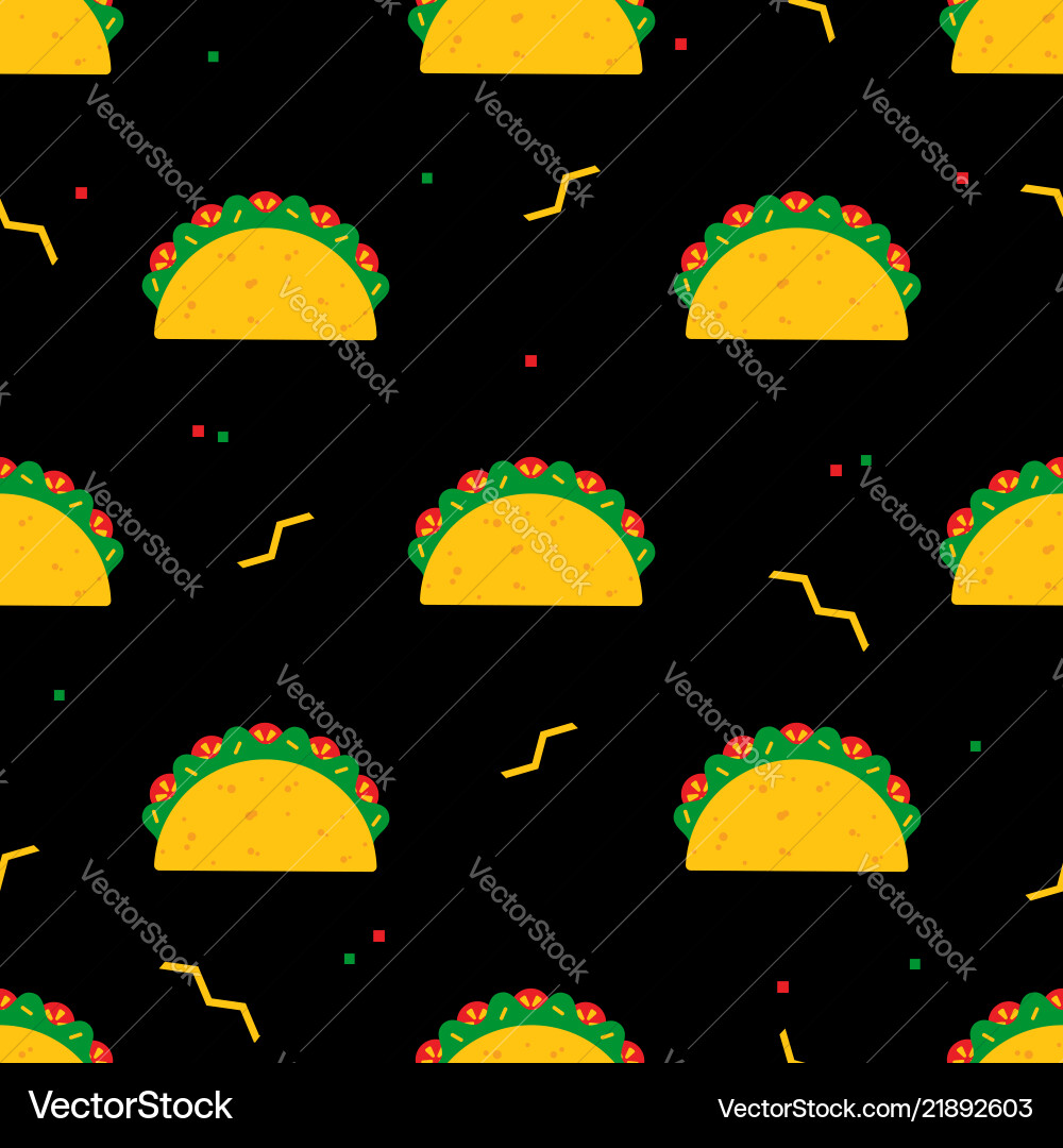 Festive seamless pattern with national taco food Vector Image