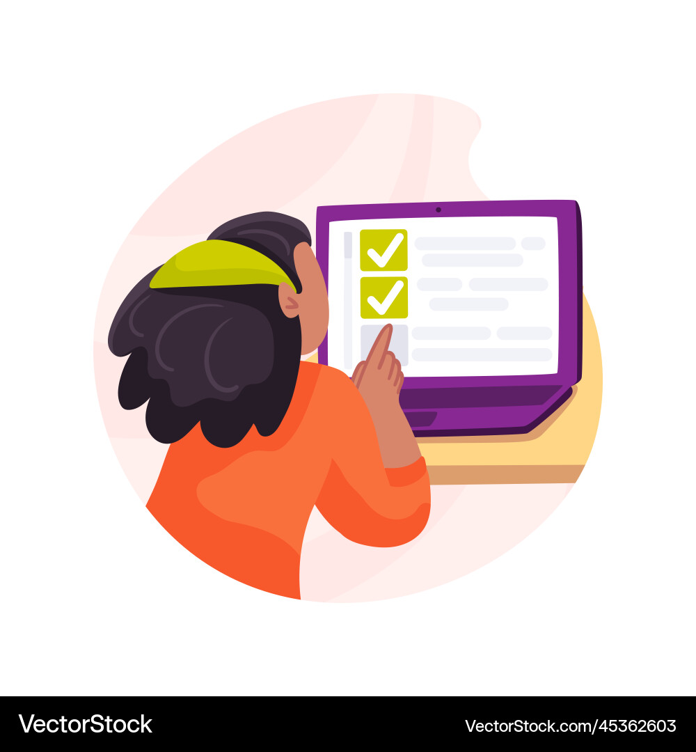 Filling admission form isolated cartoon Royalty Free Vector