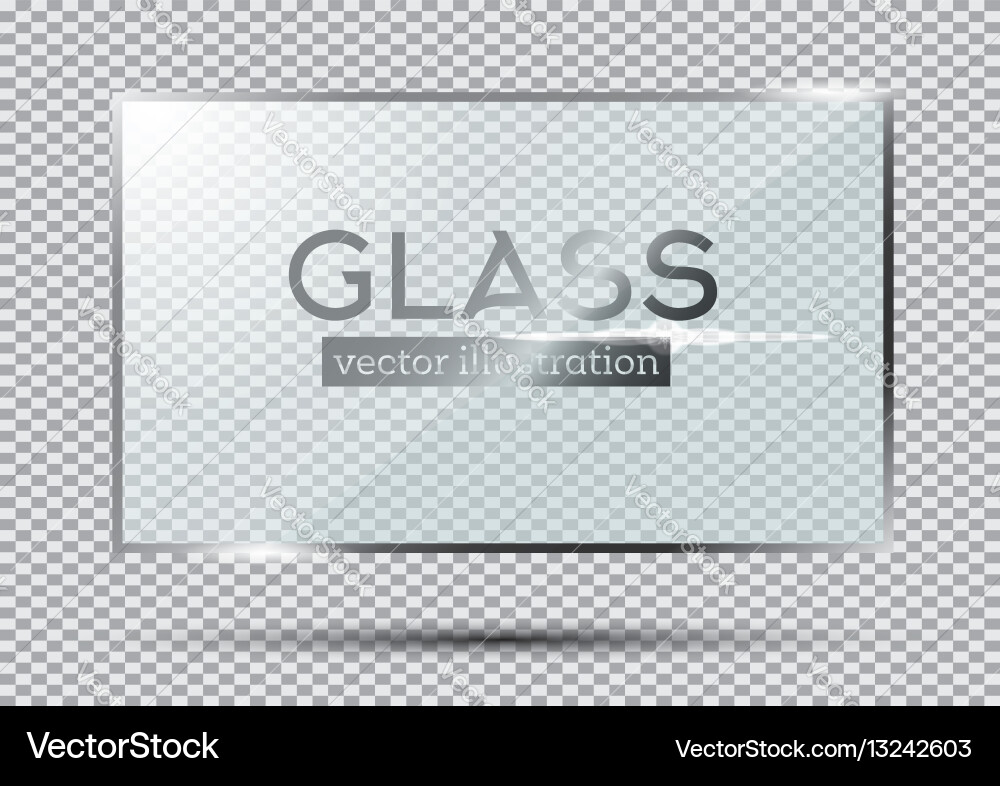 Glass plate isolated on transparent background Vector Image
