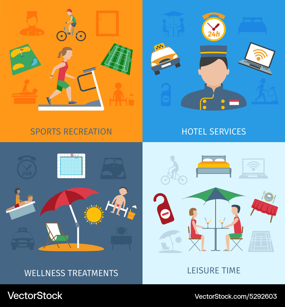 Hotel Services Set Royalty Free Vector Image - VectorStock