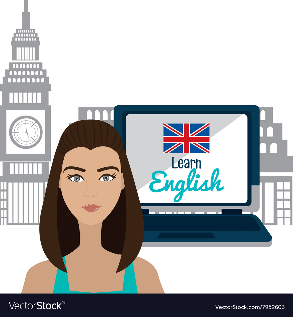 Learn english design Royalty Free Vector Image