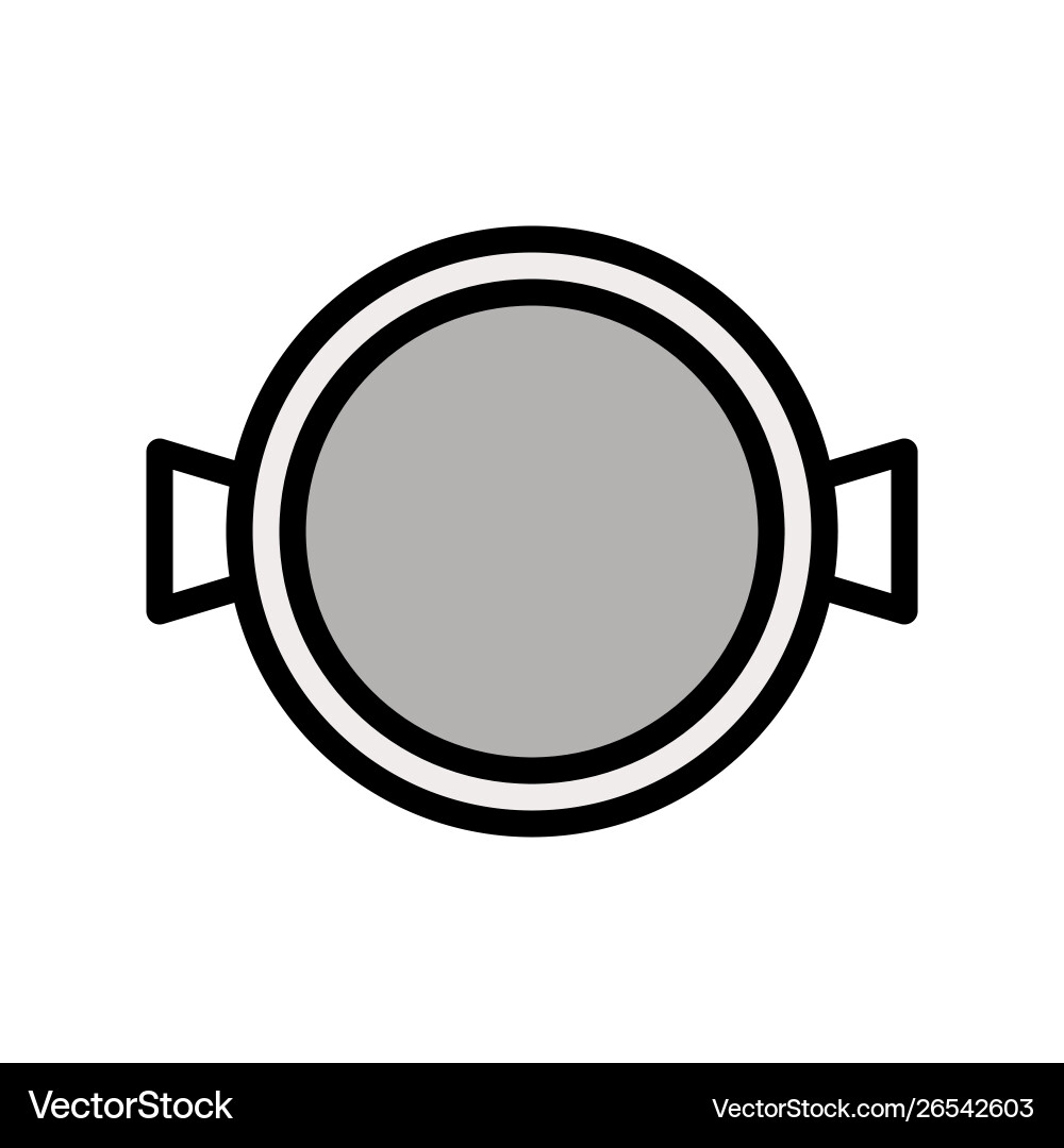 Meal serving editable stroke icon steel plate Vector Image