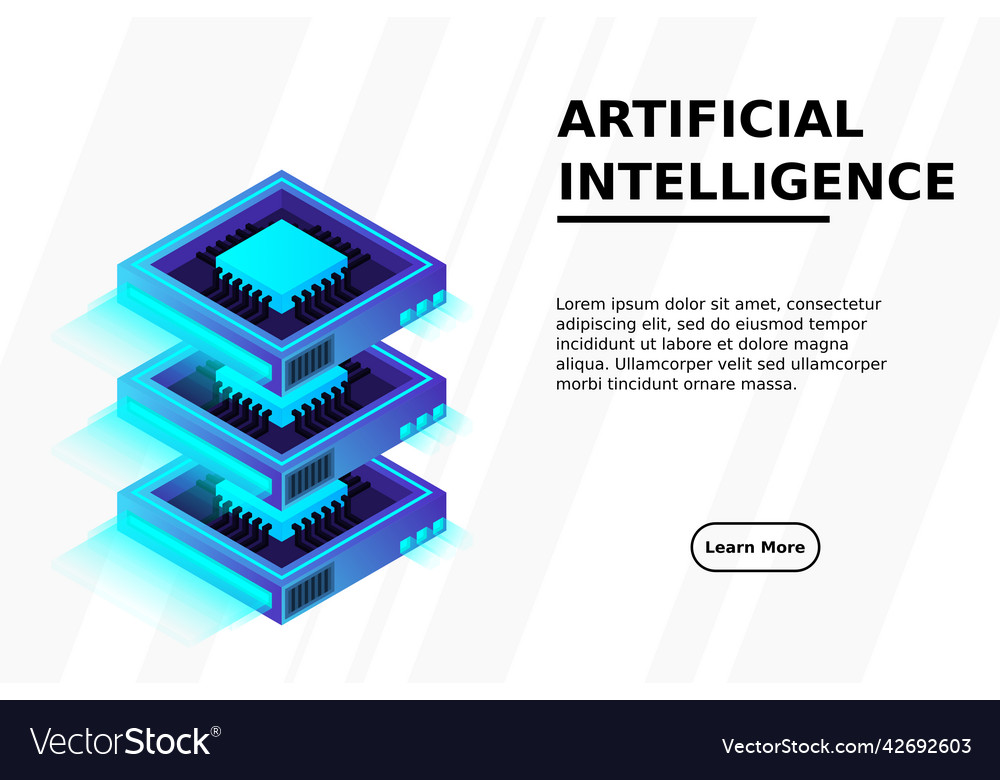 Quantum Computer Large Data Processing Server Vector Image