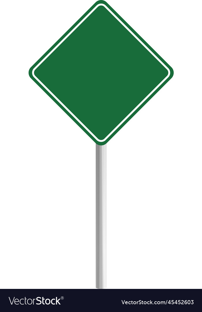 Road green traffic sign board blank board Vector Image