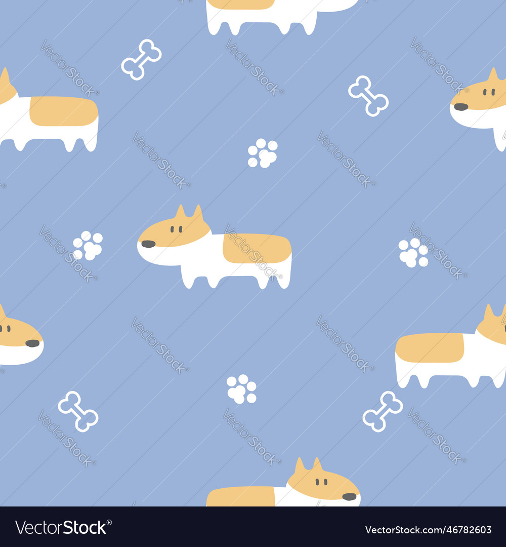 Seamless dog repeat pattern background Royalty Free Vector