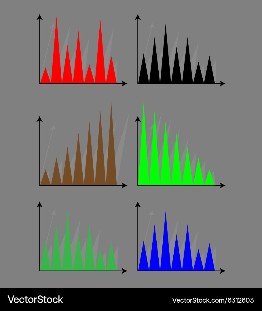 Set of triangle diagram color flat Royalty Free Vector Image