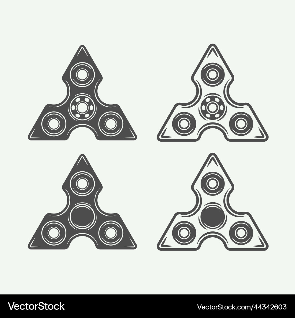 Set of vintage fidget spinners logos emblems Vector Image