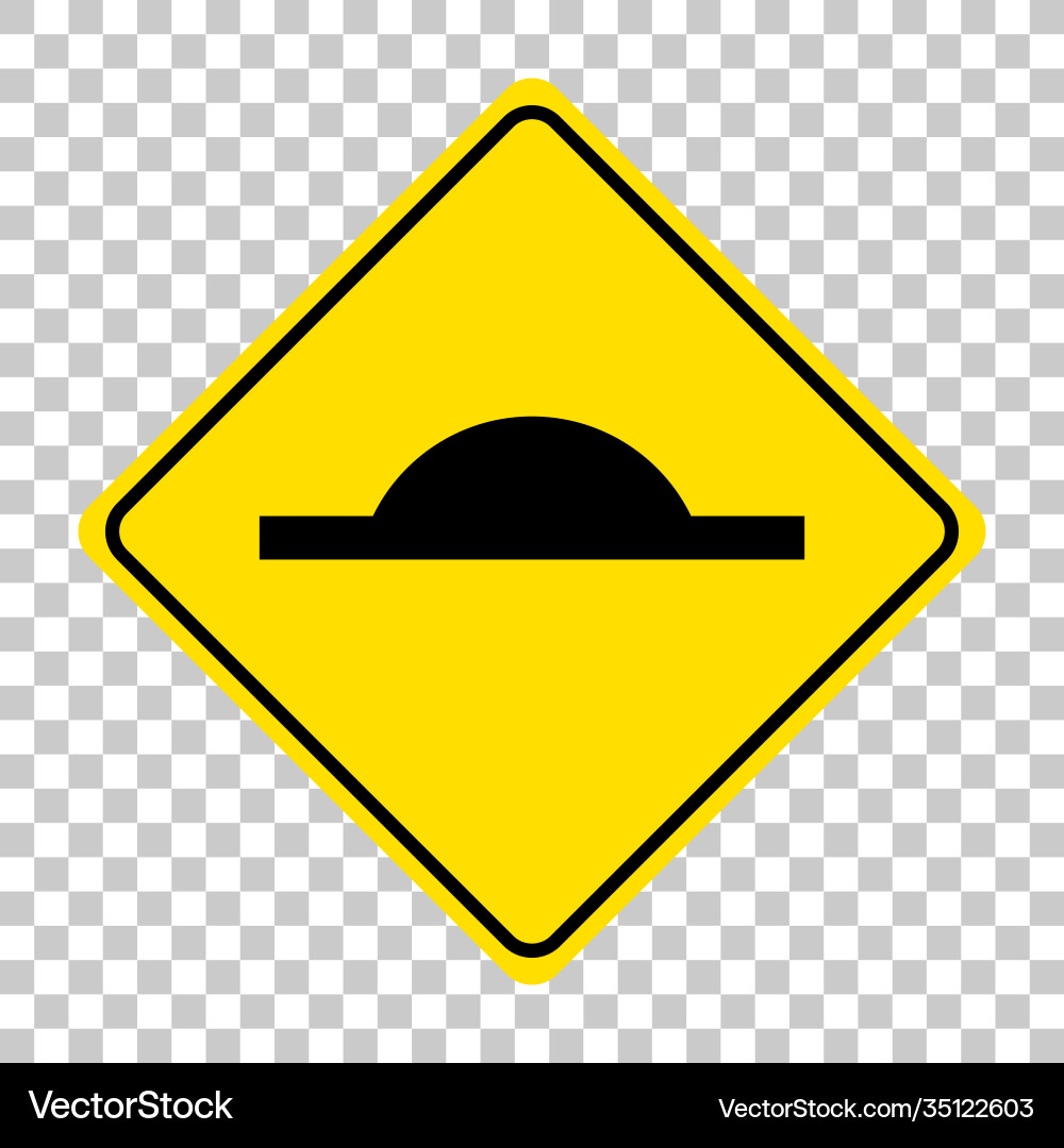 Speed bump traffic sign isolated on transparent Vector Image