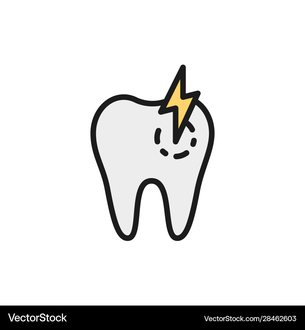 Tooth with caries toothache sick dental flat Vector Image