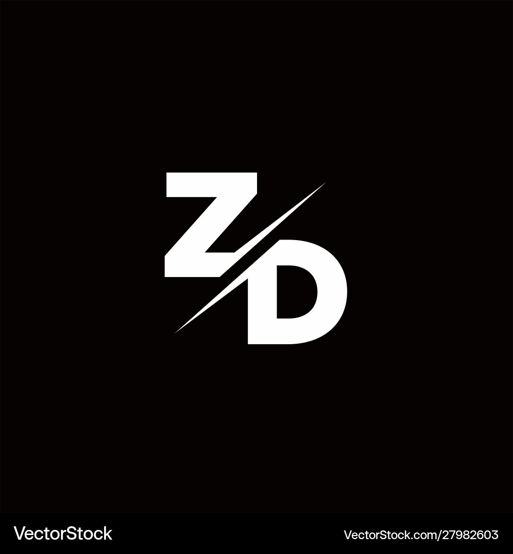 Zd logo letter monogram slash with modern logo Vector Image