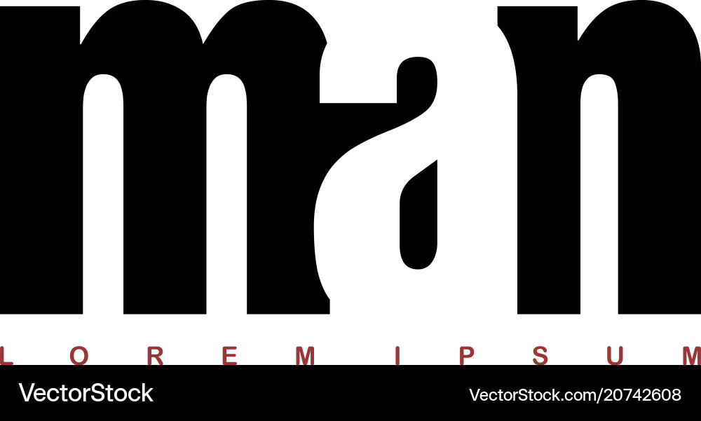 Alphabet art logo logotype black and white theme Vector Image