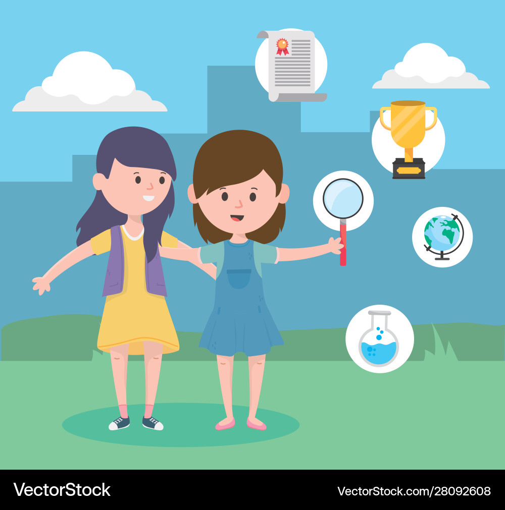 Avatar women and learning online concept Vector Image