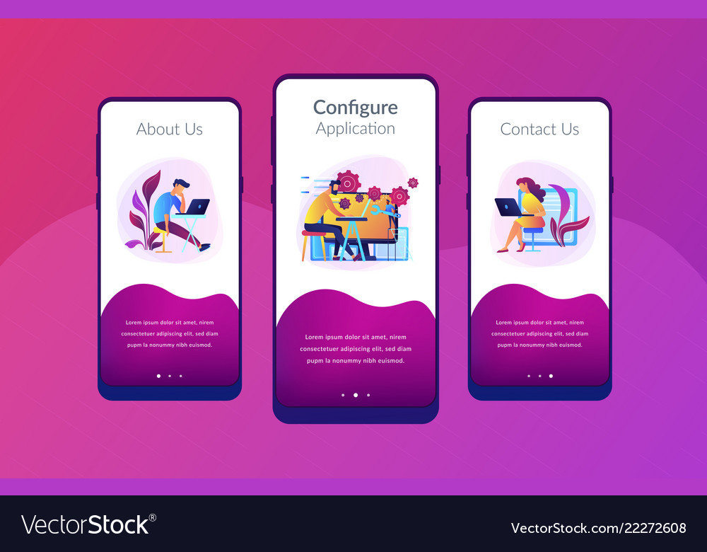 Back end development it app interface template Vector Image