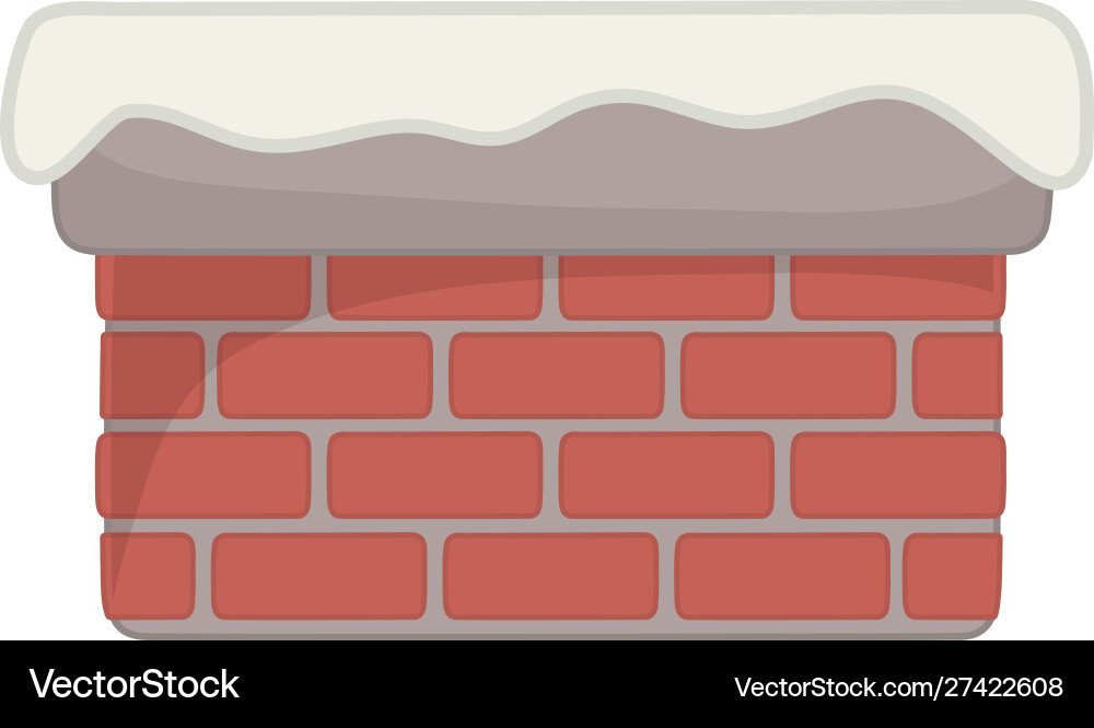 Chimney with snow in border on white background Vector Image