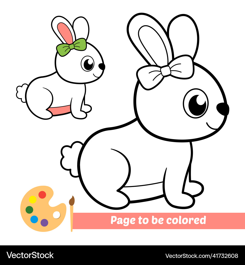 Coloring book for kids rabbit Royalty Free Vector Image