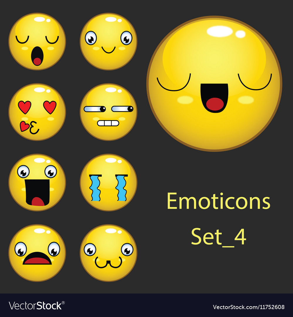 Emoticons set 4 Royalty Free Vector Image - VectorStock Emoticons set 4 Royalty Free Vector Image - VectorStock