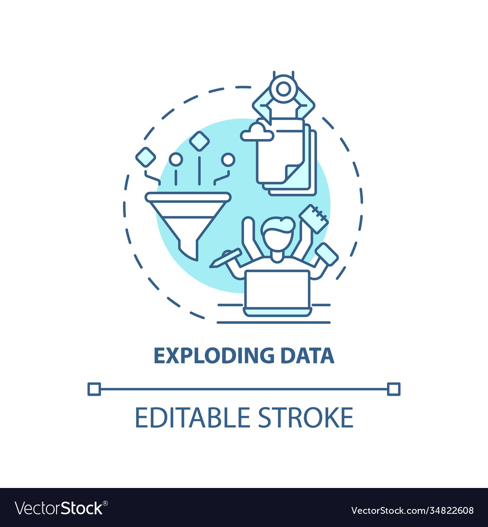 Exploding data concept icon Royalty Free Vector Image