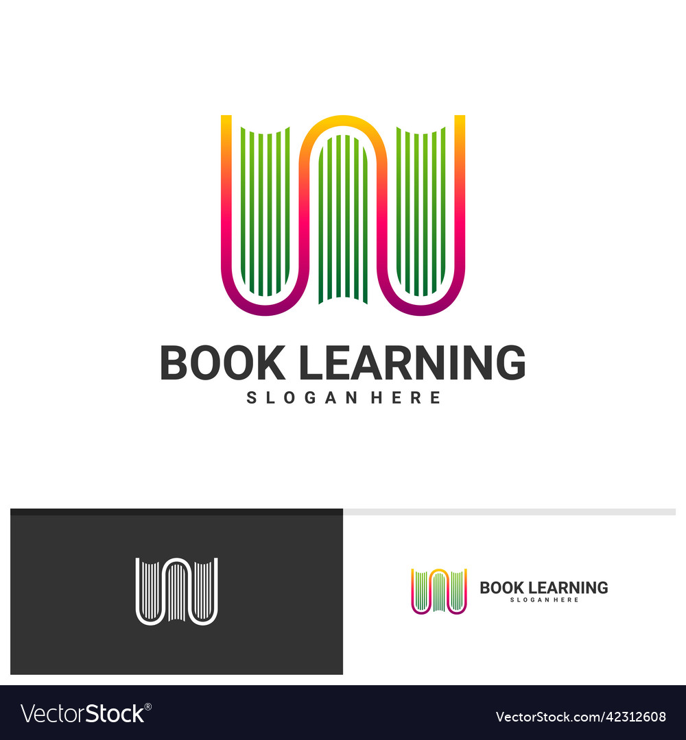 Learning book logo template creative Royalty Free Vector