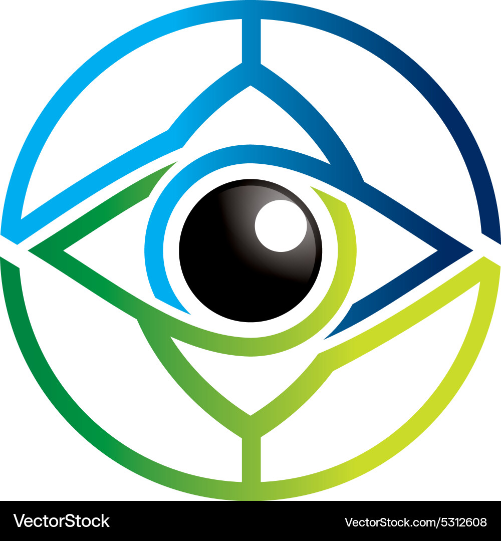 Logo rainbow eye glossy business design icon Vector Image