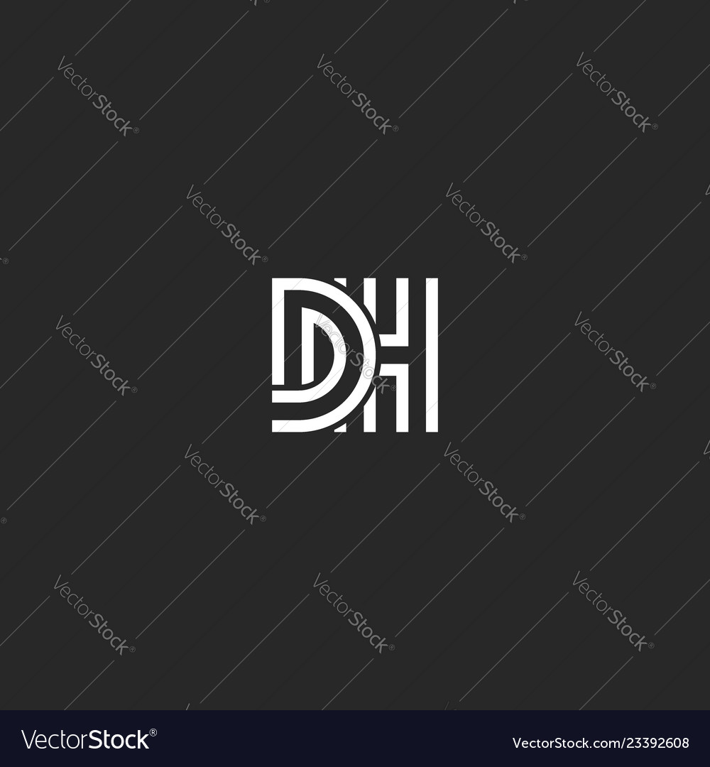 Monogram overlapping letters initials dh logo Vector Image Monogram overlapping letters initials dh logo Vector Image