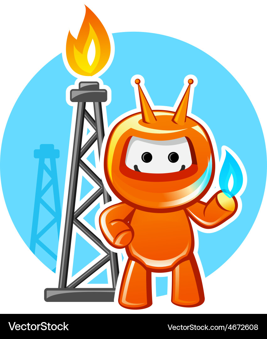 Natural gas industry mascot Royalty Free Vector Image