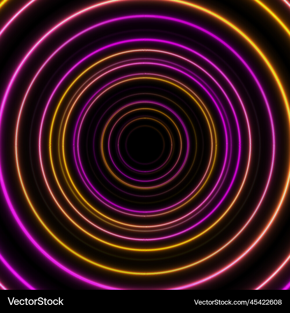 Orange and purple neon circles abstract Royalty Free Vector