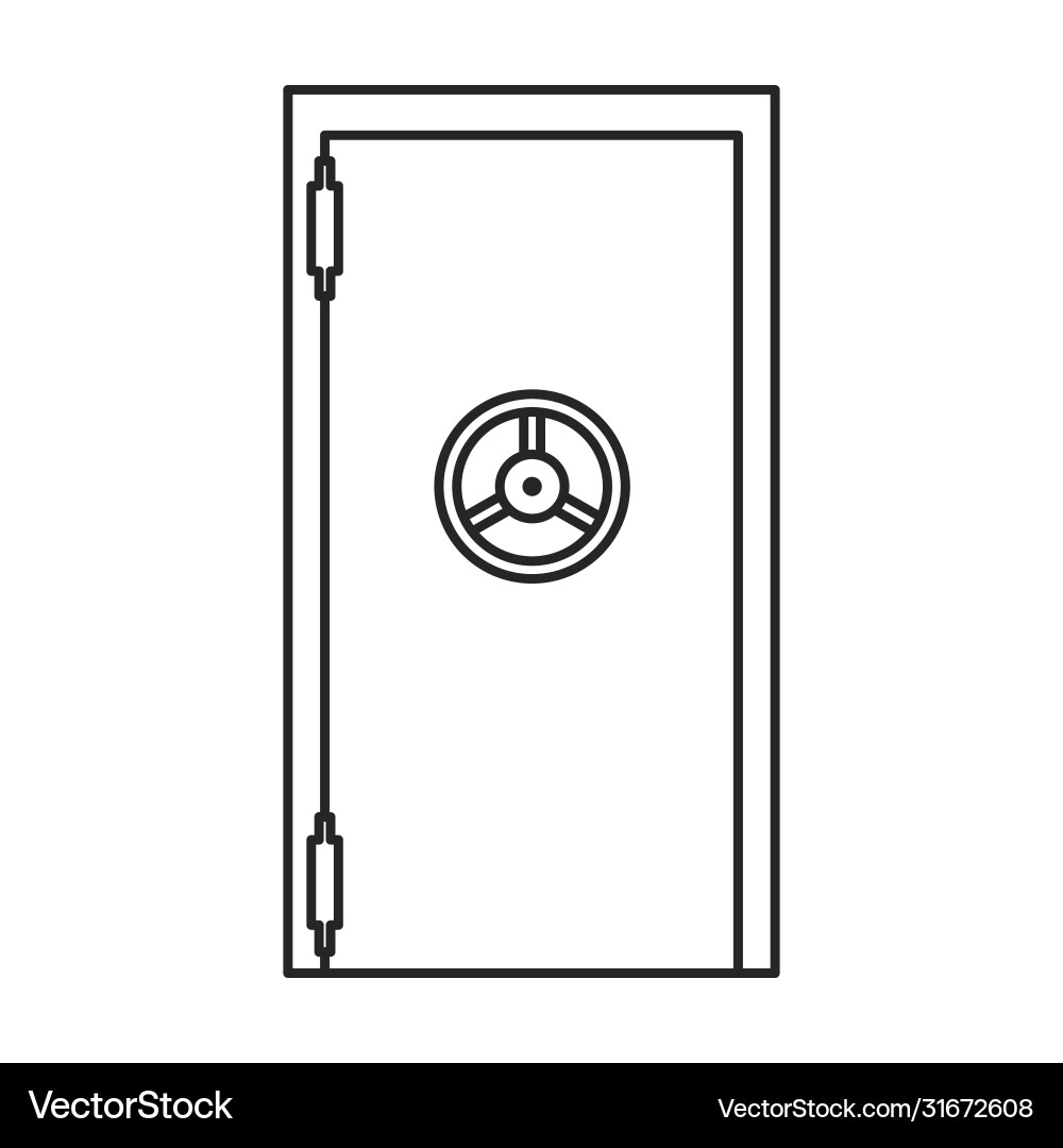 Safe door iconline icon isolated Royalty Free Vector Image