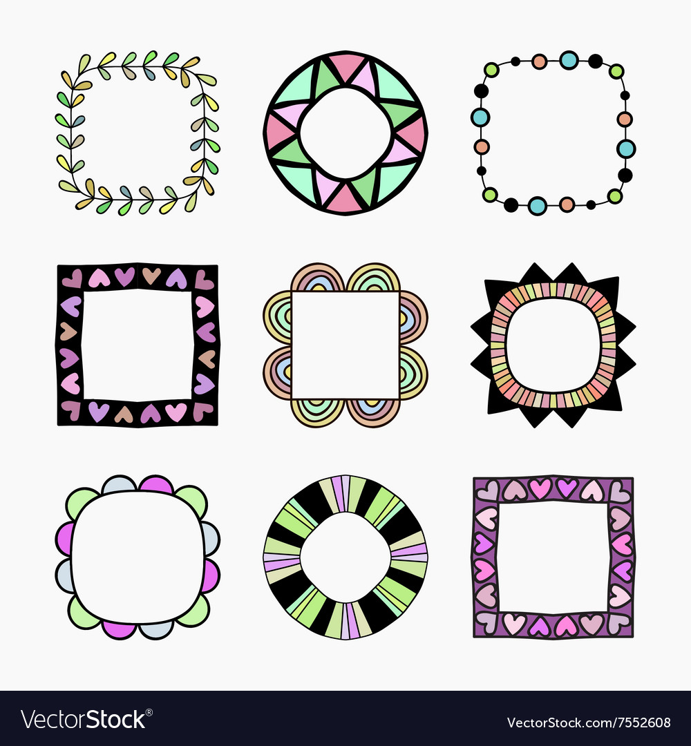 Set of nine frames Royalty Free Vector Image - VectorStock