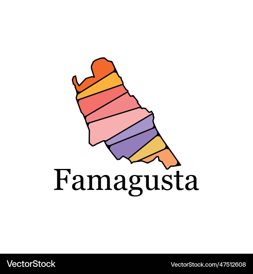 Turkey city famagusta map graphic Royalty Free Vector Image